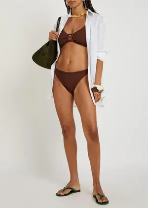 Hunza G Julia Hoop Crinkle Bikini - Brown