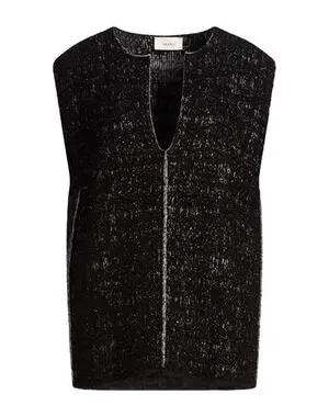 VICOLO Sleeveless V-neck Sweater In Polyacrylic, Polyester, Metallic Fiber, Viscose, And Wool