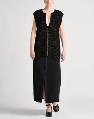 VICOLO Sleeveless V-neck Sweater In Polyacrylic, Polyester, Metallic Fiber, Viscose, And Wool