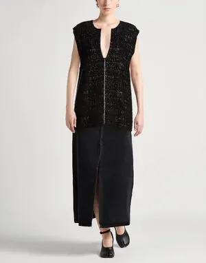 VICOLO Sleeveless V-neck Sweater In Polyacrylic, Polyester, Metallic Fiber, Viscose, And Wool