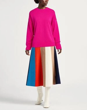 ANIYE BY Wool Distressed Crewneck Sweater - Fuchsia