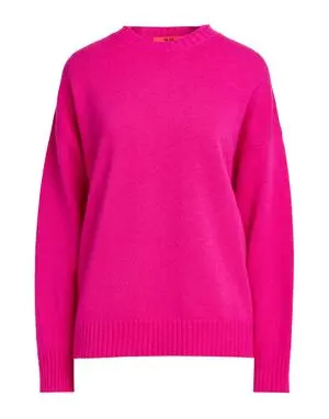 ANIYE BY Wool Distressed Crewneck Sweater - Fuchsia