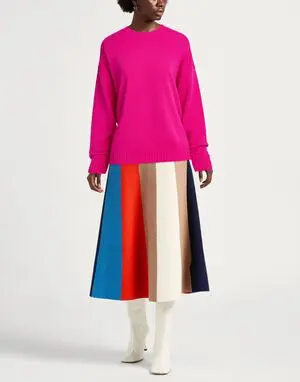 ANIYE BY Wool Distressed Crewneck Sweater - Fuchsia