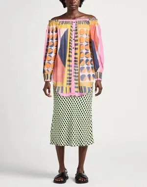 Ba&sh Viscose Off-the-shoulder Blouse With Multicolor Print