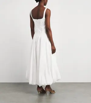 Simkhai Cotton Bubble-hem Midi Dress - White