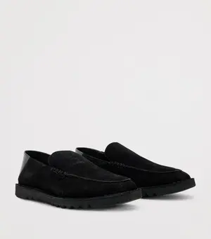 ALLSAINTS Suede Slix Loafers - Black