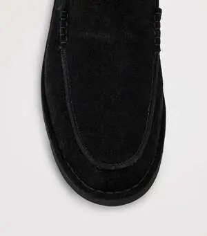 ALLSAINTS Suede Slix Loafers - Black