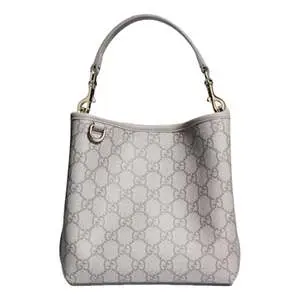 Gucci Gg Emblem Small Bucket Bag - Grey