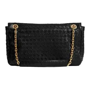 Bottega Veneta Madison Woven Lambskin Shoulder Bag - Black