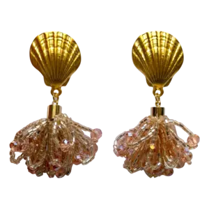 SCCOLLECTION Nellie Tassel & Gold Shell Earrings