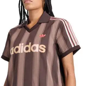 Adidas Twill Football Shirt With Striped Print