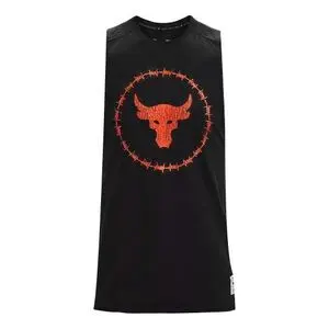 Under Armour Project Rock Charged Cotton Tank 'black Orange - Black/orange