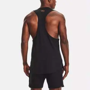 Under Armour Project Rock Charged Cotton Tank 'black Orange - Black/orange