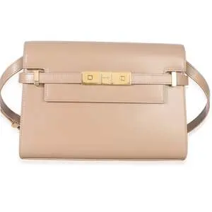 Saint Laurent Manhattan Shoulder Bag In Calfskin - Beige