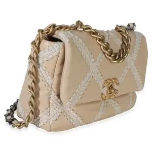 Chanel Calfskin Crochet 19 Flap Bag
