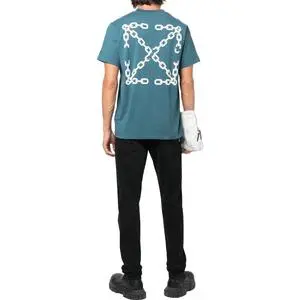 Off-White Fw22 Arrow Printing Round Neck Short Sleeve Ordinary Version Blue T-shirt - Default Color