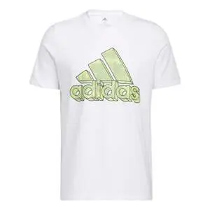 Adidas Alphabet Logo Sports Round Neck Pullover Short Sleeve White T-shirt - Multi-color