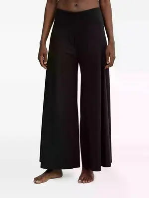 Guess Gaia Logo-patch Palazzo Pants - Black