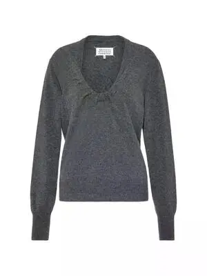 MAISON MARGIELA Gathered V-neck Jumper
