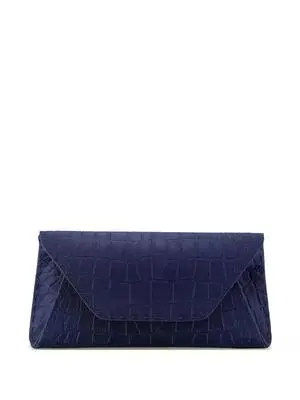 Tyler Ellis Eloise Crocodile-effect Clutch Bag - Blue