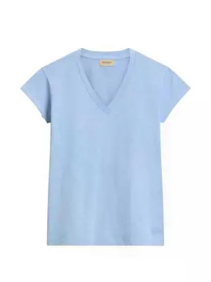 Woolrich Slub Texture V-neck T-shirt - Blue
