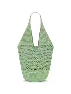 ANINE BING Leah Raffia Tote Bag - Green