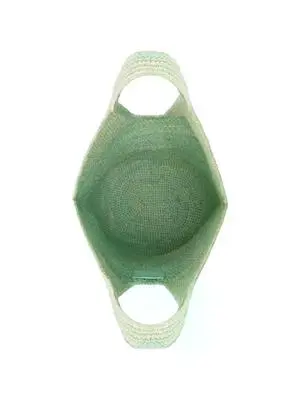 ANINE BING Leah Raffia Tote Bag - Green