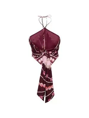 Cara Cara Seashell Print Halterneck Top