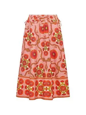 Cara Cara Meret Floral-print Midi Skirt - Red