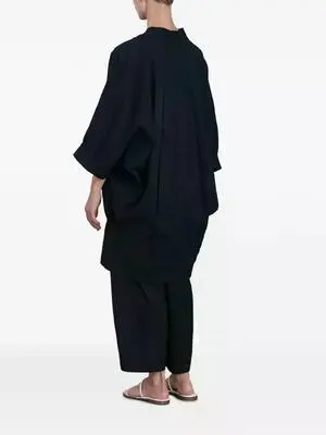 Black Crane Spoon Crinkled Oversized Jacket
