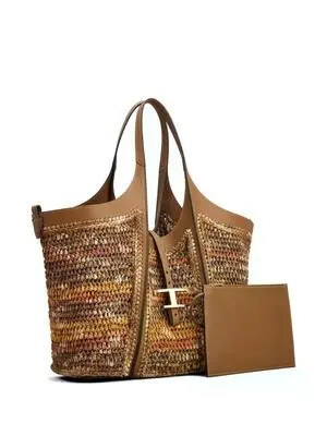 TOD'S T Timeless Woven Tote Bag