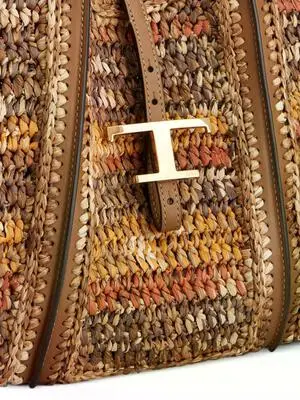 TOD'S T Timeless Woven Tote Bag