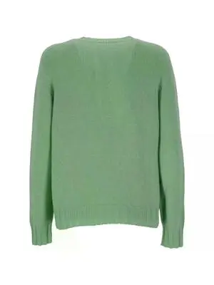 OLIVER LATTUGHI Ribbed-trim Cashmere Sweater - Green