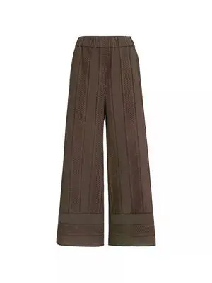 Brunello Cucinelli Techno Cotton Poplin Broderie Anglaise Track Trousers