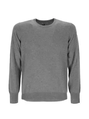 Soft Goat Knitted Crew Neck Sweater - Grey