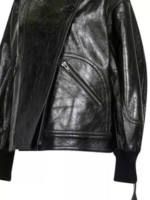 Co Asymmetrical Collar Leather Jacket