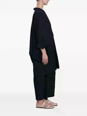 Black Crane Spoon Crinkled Oversized Jacket
