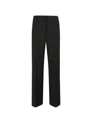 Max Mara Pressed-crease Straight-leg Trousers - Black