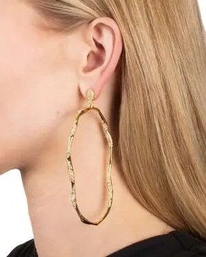 Alexis Bittar Liquid Pavé Ribbon Post Earrings - Gold