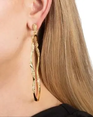 Alexis Bittar Liquid Pavé Ribbon Post Earrings