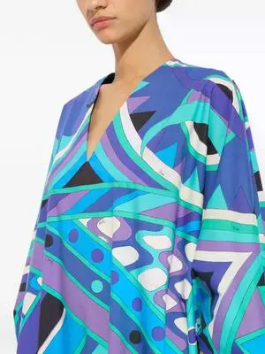 Emilio Pucci Vivara Print V-neck Kaftan
