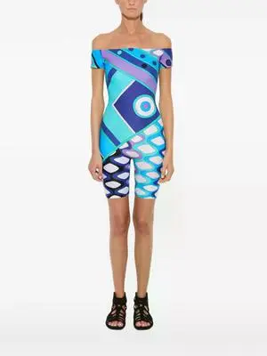 Emilio Pucci Vivara Iride Print Off-shoulder Playsuit