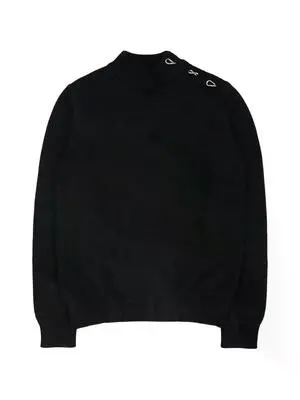 JIL SANDER Mock Neck Sweater With Shoulder Buttons