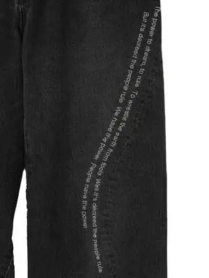 Undercover Slogan Print Panelled Jeans