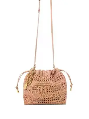 Chloé Woven Mini Bag With Embroidered Logo - Neutrals