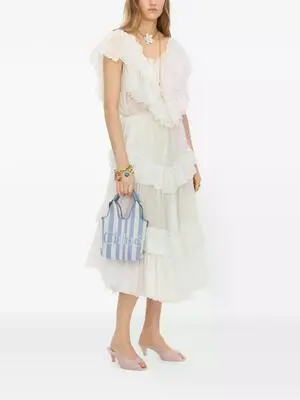 Chloé Striped Logo-print Mini Tote Bag