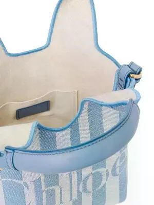 Chloé Striped Logo-print Mini Tote Bag
