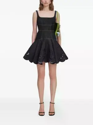 SELF-PORTRAIT Broderie Anglaise Mini Dress - Blue
