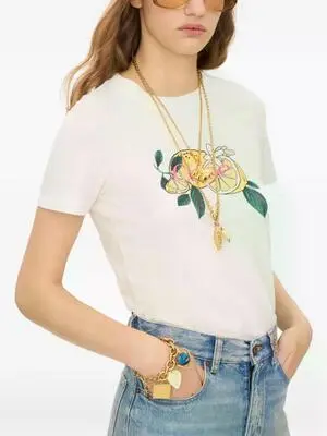 Chloé Cotton Lemon Print T-shirt - White