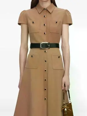 SELF-PORTRAIT Belted Button-down Midi Dress